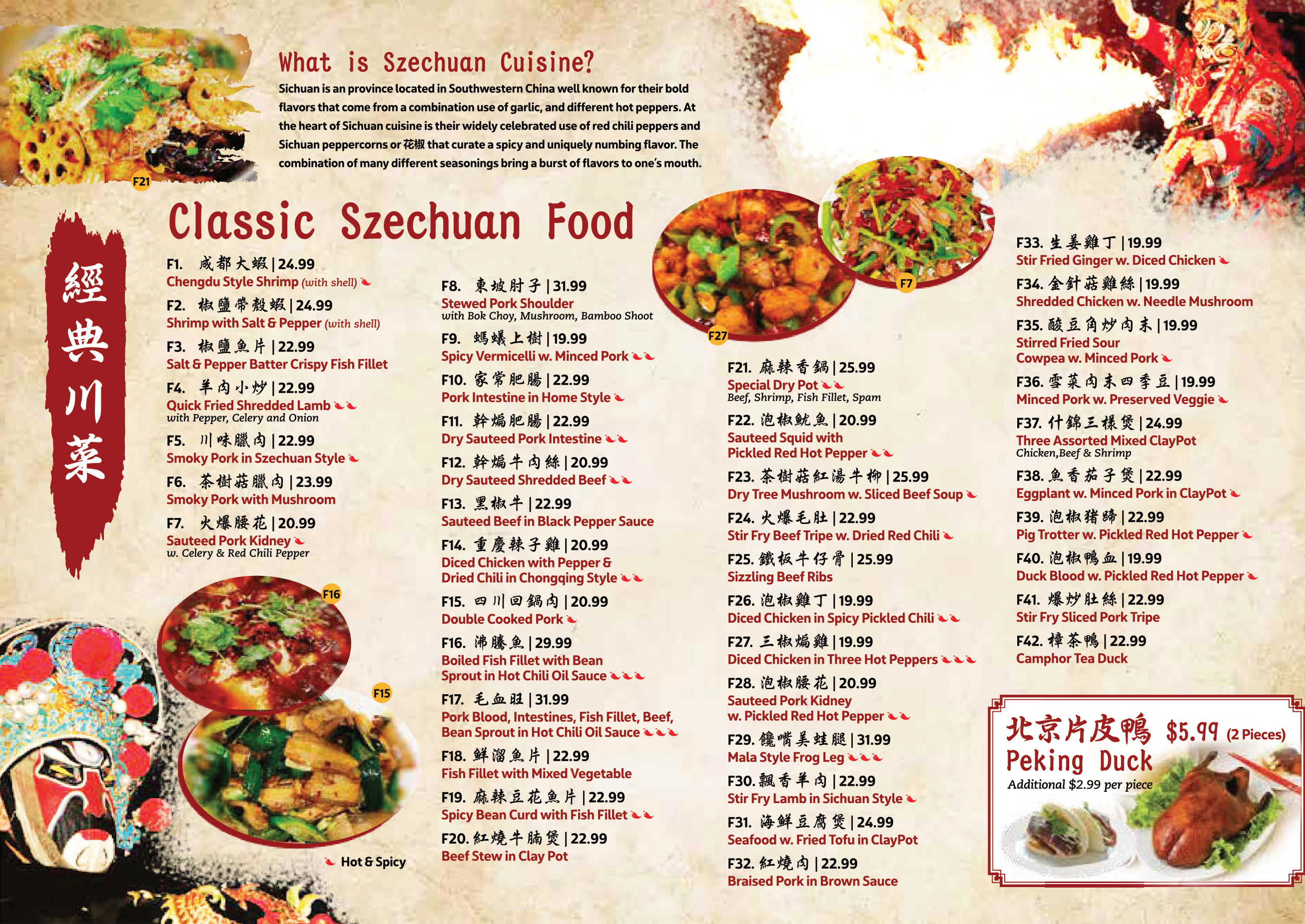 Szechuan Opera Rochester Menu